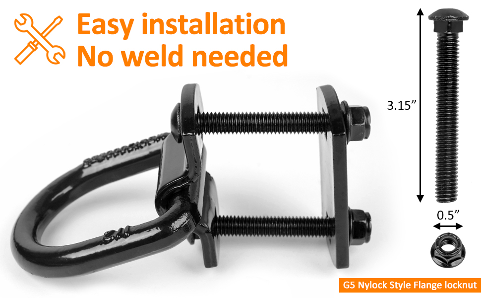 Amazon.com: GardEasy 4Pack 1/2" Heavy Duty Bolt-On Forged D Ring, Trailer Tie Down Bolt-On D ...