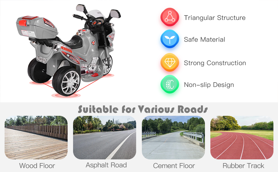 Amazon.com: HONEY JOY Kids Motorcycle, 6V Electric Motorcycle for Kids, LED Headlights, Music ...