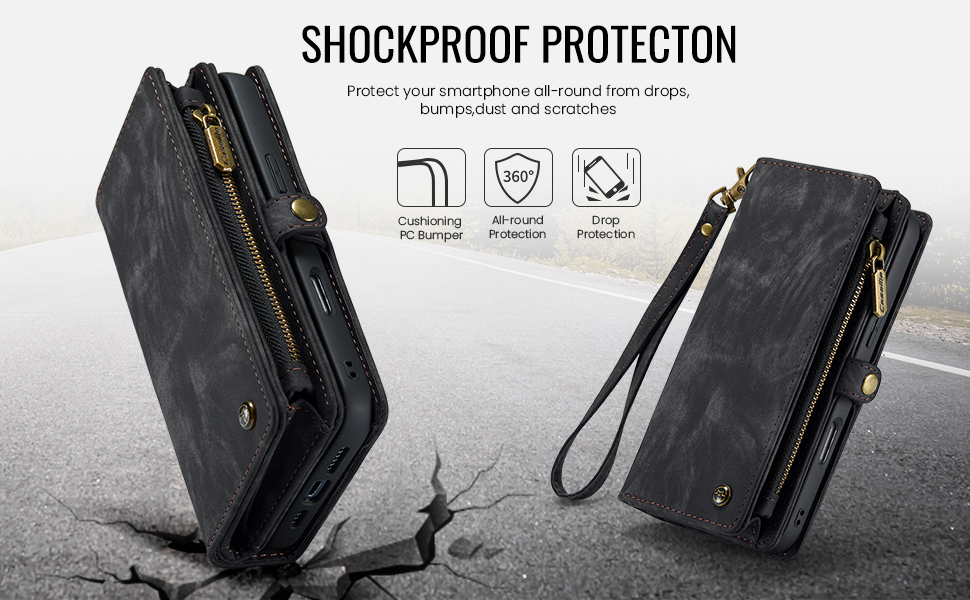 Amazon.com: Kowauri Wallet Case for iPhone 16 Pro, Zipper Purse Folio Leather Wallet with Card ...