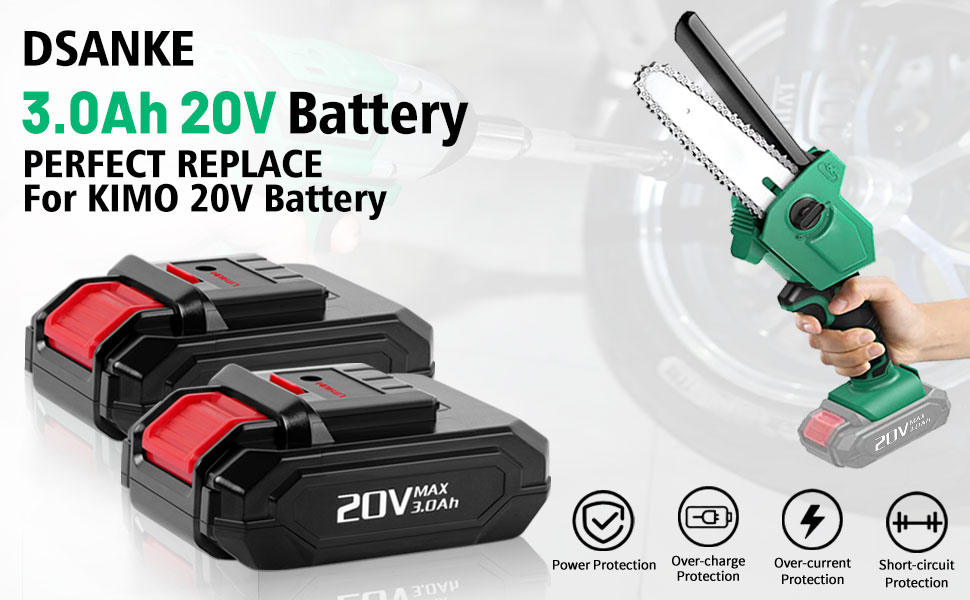 2Pack DSANKE 20V 3.0Ah Lithium-Ion Battery Replace for KIMO 20V Battery, Compatible with KIMO ...
