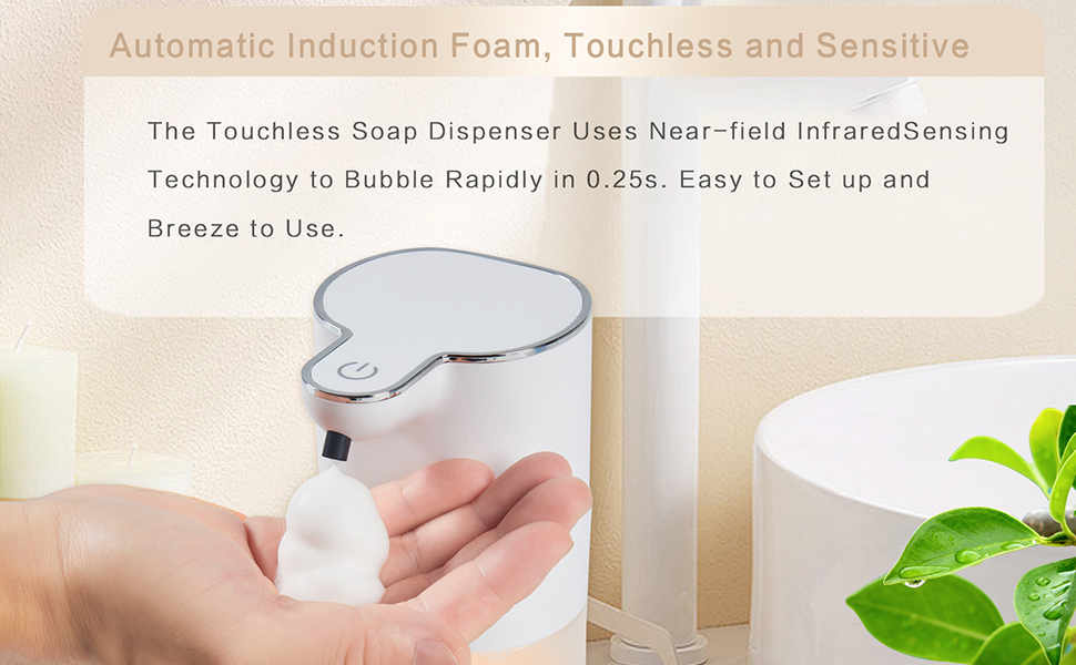 Amazon.com: Vuswikoti Automatic Foaming Soap Dispenser, Rechargeable, Touchless Foam Soap ...