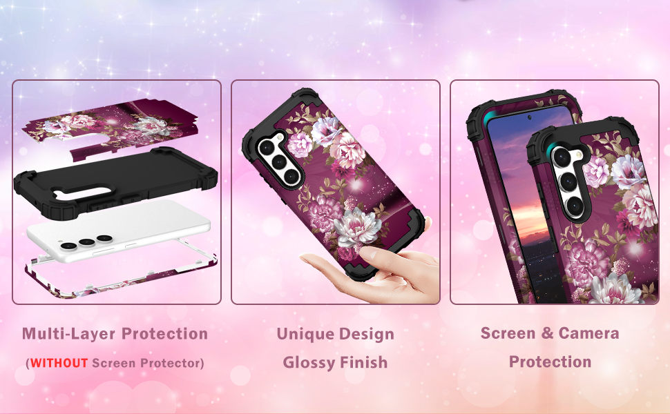 Amazon.com: Hocase for Galaxy S24 Plus Case, Shockproof Heavy Duty Protection Soft Silicone ...