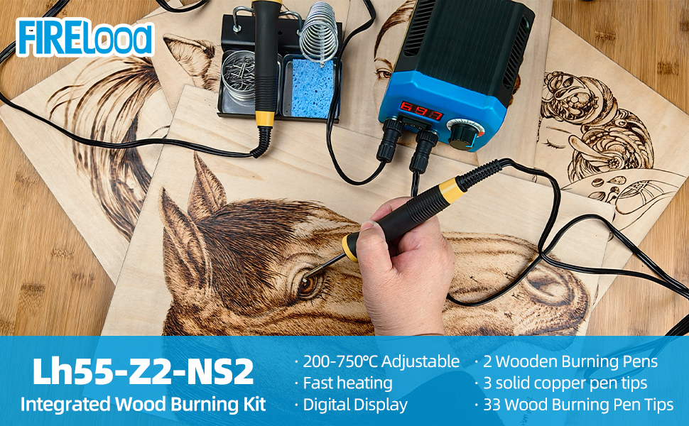 Amazon.com: FIRElood LH55-Z2-NS2 Wood Burner kit Wood Burning Tool Pen 200~750℃, Wood Burning ...