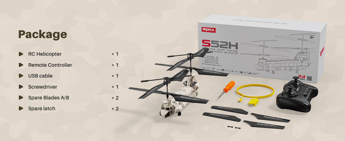SYMA Remote Control Helicopter, S52H Military Transport RC Helicopters with Altitude Hold, One ...