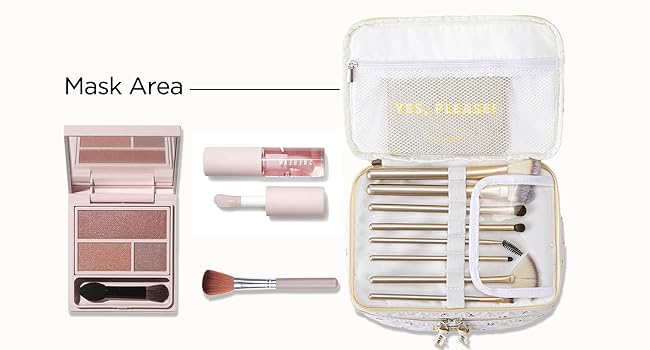 HBselect Lot de 2 trousses de maquillage en coton à motif floral, trousse de maquillage ...