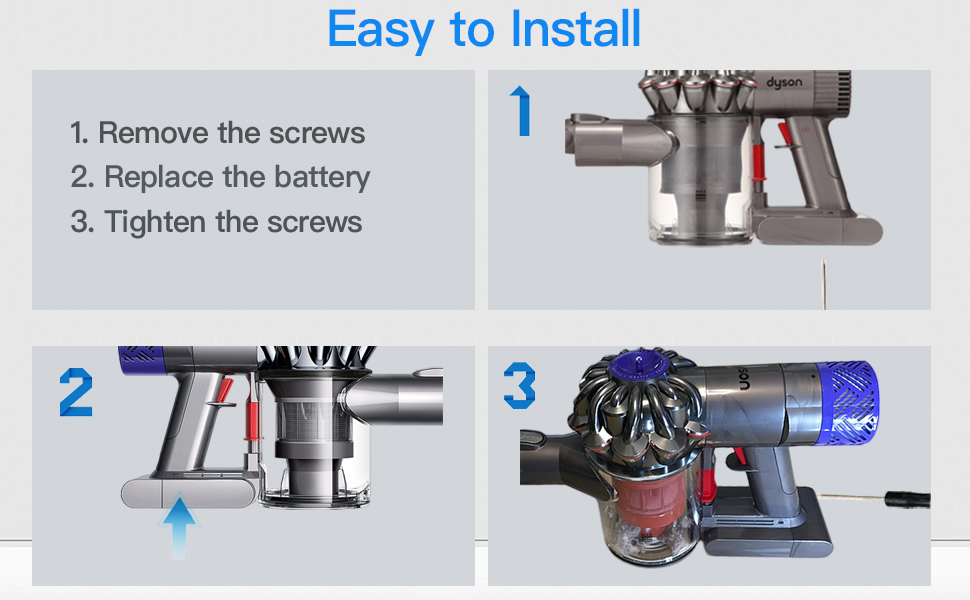 6000mAh Battery for Dyson V6, Replacement Battery Compatible with V6 Animal, Absolute, SV03 SV04 ...