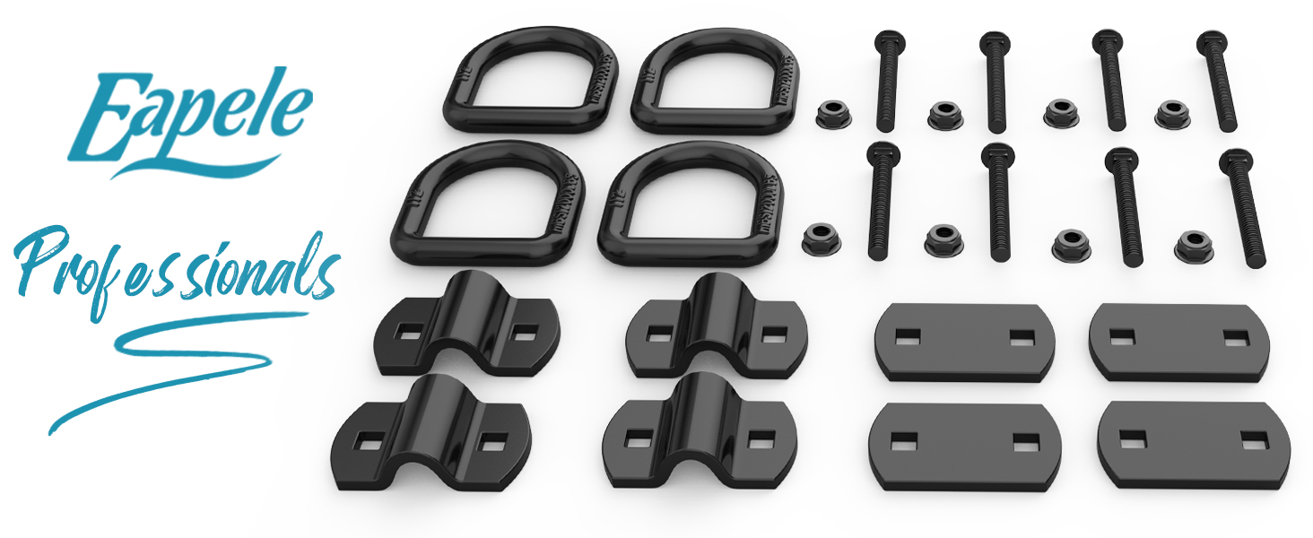 Amazon.com: Eapele 1/2" D Rings Tie Down Anchors,Heavy Duty Steel Breaking Strength 12000 lbs ...