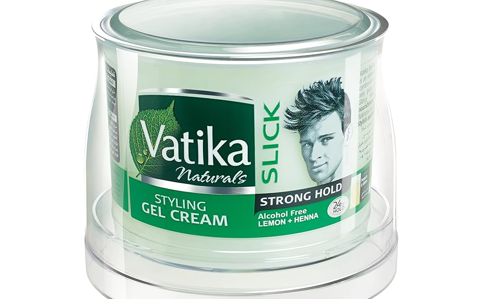 Vatika Naturals Slick Strong Hold Styling Gel Cream 250ml | 24 Hour Hold | No Alcohol | Hyper ...