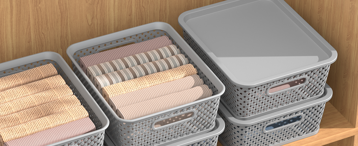 Amazon.com: MaxGear Organization & Storage, Plastic Bins with Lid ...