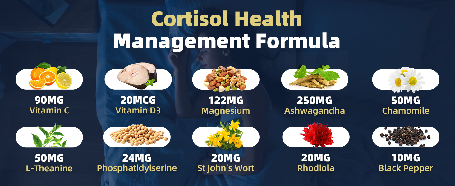 Amazon.com: Cortisol Supplements for Women & Men,High Cortisol Reducer, Manager, Detox, Lower ...