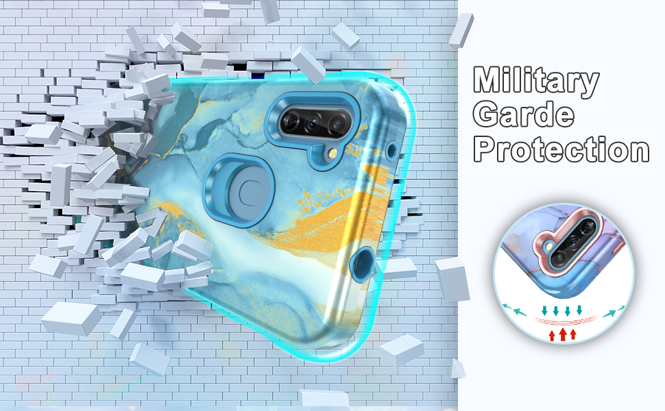 Amazon.com: Lamcase Compatible with Galaxy A11 Case, Heavy Duty Full Body Shockproof Hybrid Hard ...