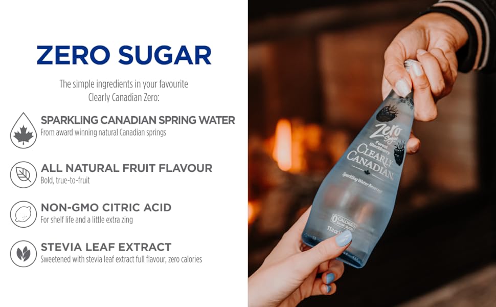 Amazon.com: Clearly Canadian Forest Blackberry Cans Sparkling Water, 24-Pack (Regular & Zero ...