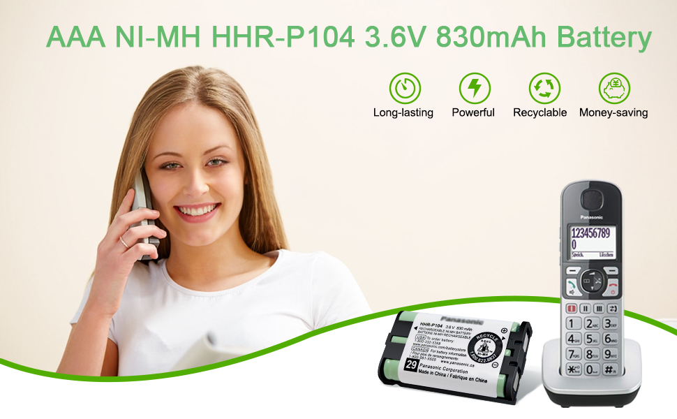 Amazon.com: Triangle Power HHR-P104 NI-MH Batería Recargable para Panasonic 3.6V 830mAh AAA ...