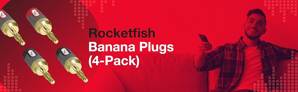 Amazon.com: Rocketfish Banana Plugs (4-Pack) : Electronics