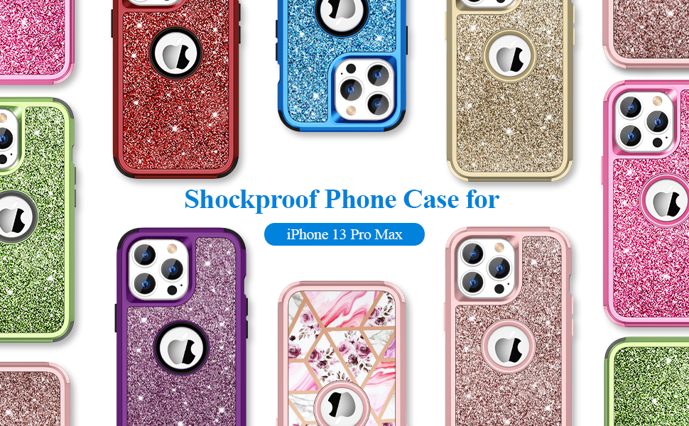 Amazon.com: Hython Case for iPhone 13 Pro Max Case Glitter, Cute Shiny Bling Sparkle Cover ...