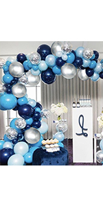 Amazon.com: Soonlyn Navy Blue and Gold Balloons 130 Pcs 12 Inch Confetti Balloons White Latex ...