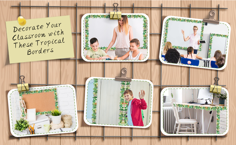 Amazon.com: 50ft Greenery Bulletin Board Border Decorations - Boho Die ...