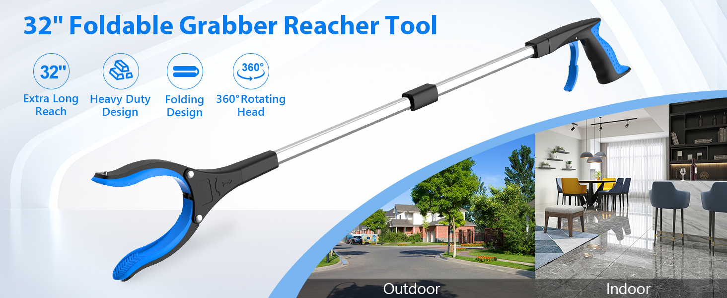 Amazon.com: AgeSage 32" Grabber Reacher Tool, Foldable Reacher Grabber Pickup Tool with 360 ...