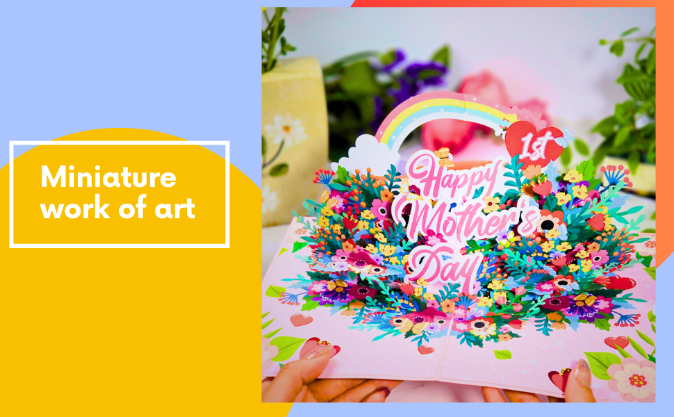 Amazon.com: PIECE GIFT- Pop Up Mothers Day Card, 6x8 inches First ...