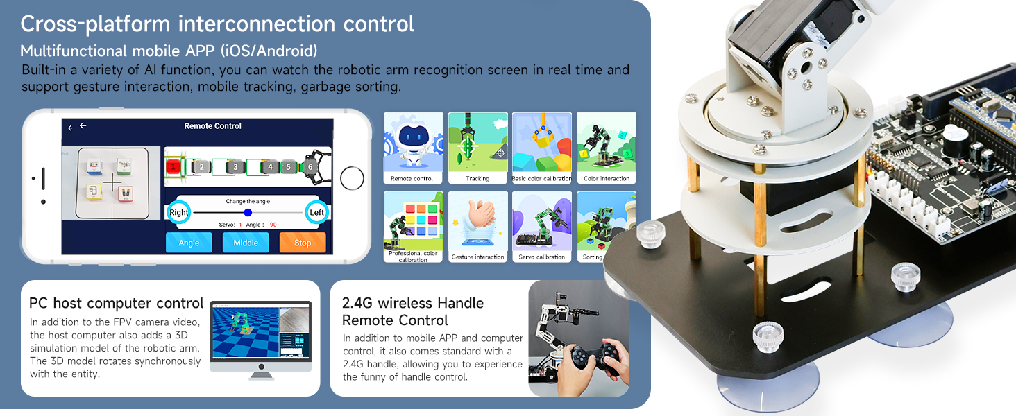Amazon.com: Yahboom Robot Arm ROS Virtual Machine as Controller ...