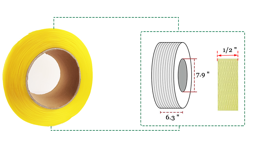 Amazon.com: Poly Strap, Polypropylene Strapping, Packing Straps, 3280' Length, 1/2" Width, 400 ...