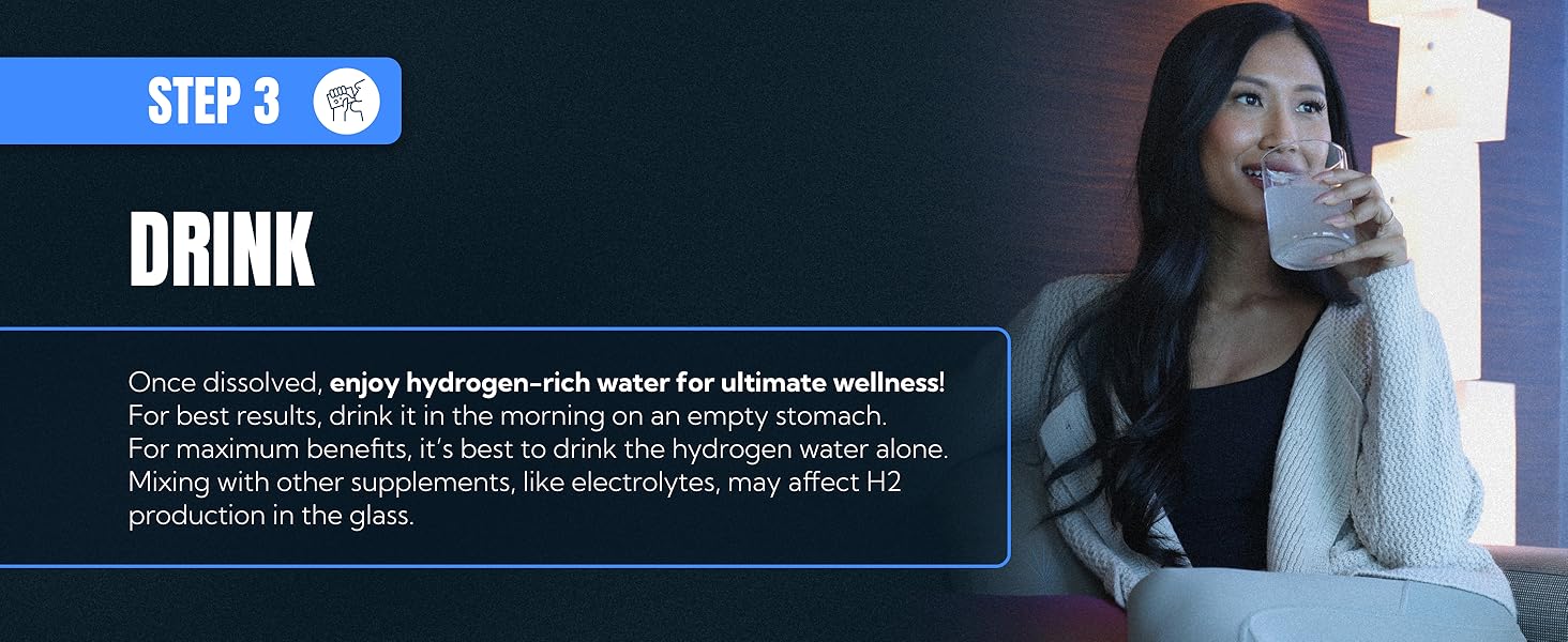 Amazon.com: EVOLV Hydrogen Water Tablets – 12 PPM Molecular Hydrogen for Hydrogen-Rich Drinking ...