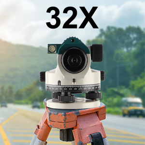 KEZERS 32X Automatic Optical Level Kit with Self- Leveling Magnetic Dampened Compensator and ...