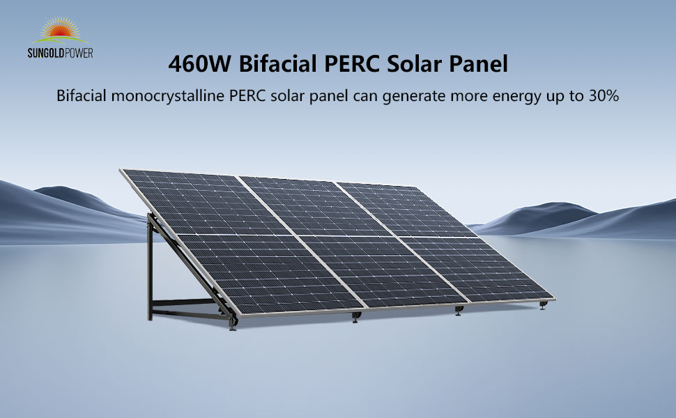 Amazon.com: SUNGOLDPOWER 16BB N-Type 2PCS 460W Bifacial PERC Solar Panels Monocrystalline,High ...