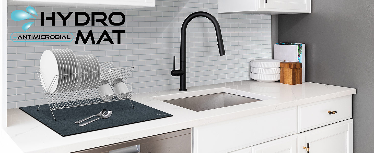 Amazon.com: HydroMat Dish Drying Mat for Multiple Usage, Easy Clean, Non Slip Mat for Kitchen ...