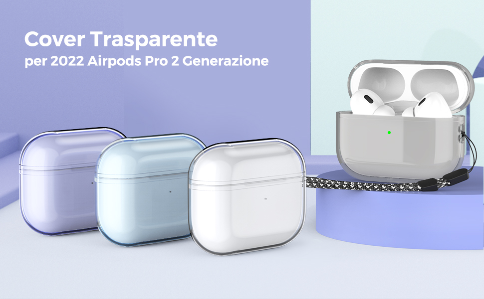 AHASTYLE Trasparente Custodie per AirPods Pro 2 Cover Custodia Antiurto Accessori compatible con ...