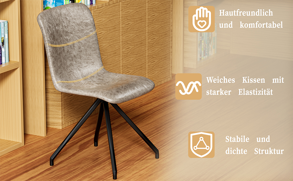 Rcynview Esszimmerstuhl drehbar, Küchenstuhl Drehstuhl 360 Grad drehbar, Polsterstuhl, Drehstuhl ...