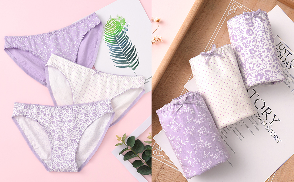 Amazon.co.jp: [GanJingRen] ショーツ レディース 綿 下着 女性用 ローライズ パンツ レギュラーショーツ パンツ快適 柔らかい 3枚組 (L, C1093 ...