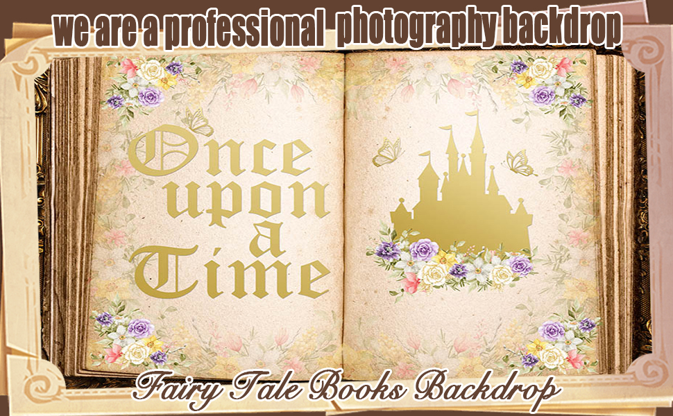 Amazon.com : AIBIIN 7x5ft Once Upon a Time Backdrop Fairy Tale Books ...