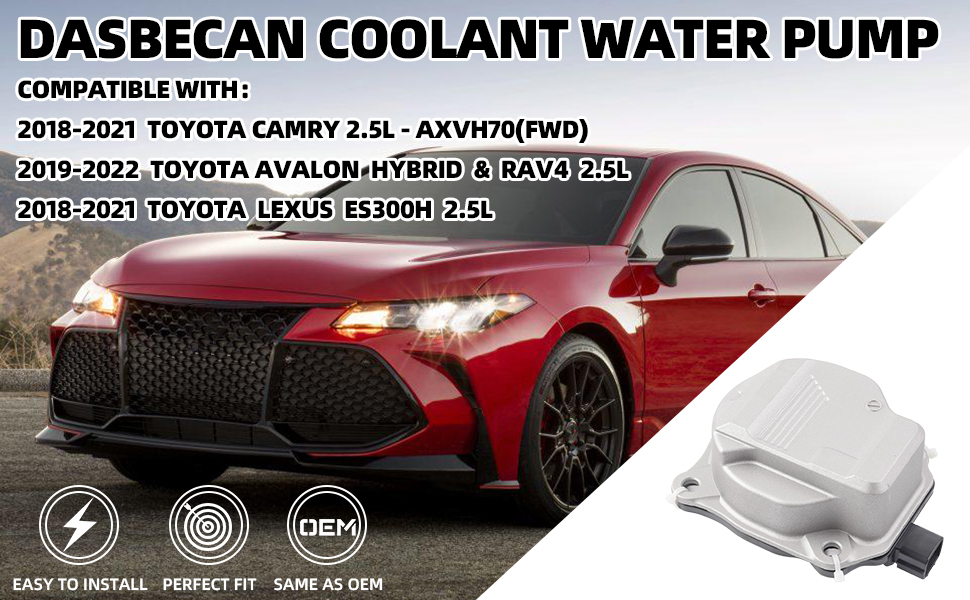 Amazon.com: Dasbecan Coolant Electric Water Pump Compatible With 2018-2021 Toyota Camry Lexus ...