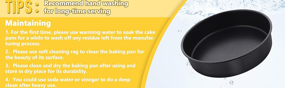 Amazon.com: 3-Piece Cake Pan(4/6/8 Inch), E-far Nonstick Stainless ...