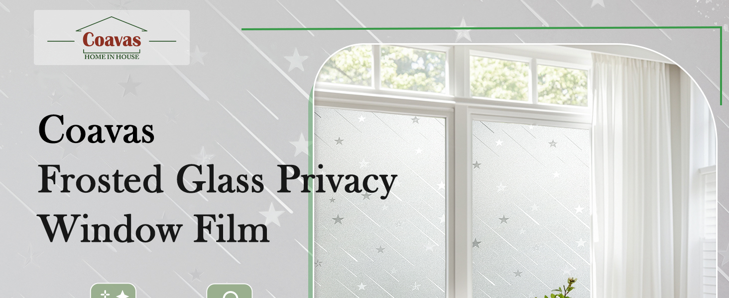 Amazon.com: Coavas Window Privacy Film Decorative,Frosted Glass Window Film,Opaque Removable ...