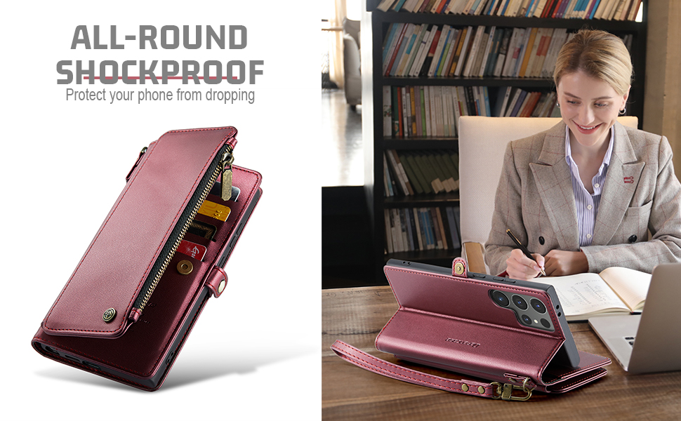 Amazon.com: Defencase Compatible with Samsung Galaxy S24 Ultra Case Wallet with RFID Blocking ...