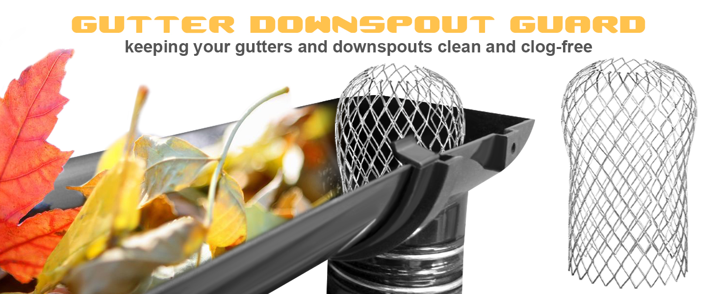 CAPHONT Gutter Guard 8 Pack, Gutter Downspout Guard 3.5 Inch Adjustable ...