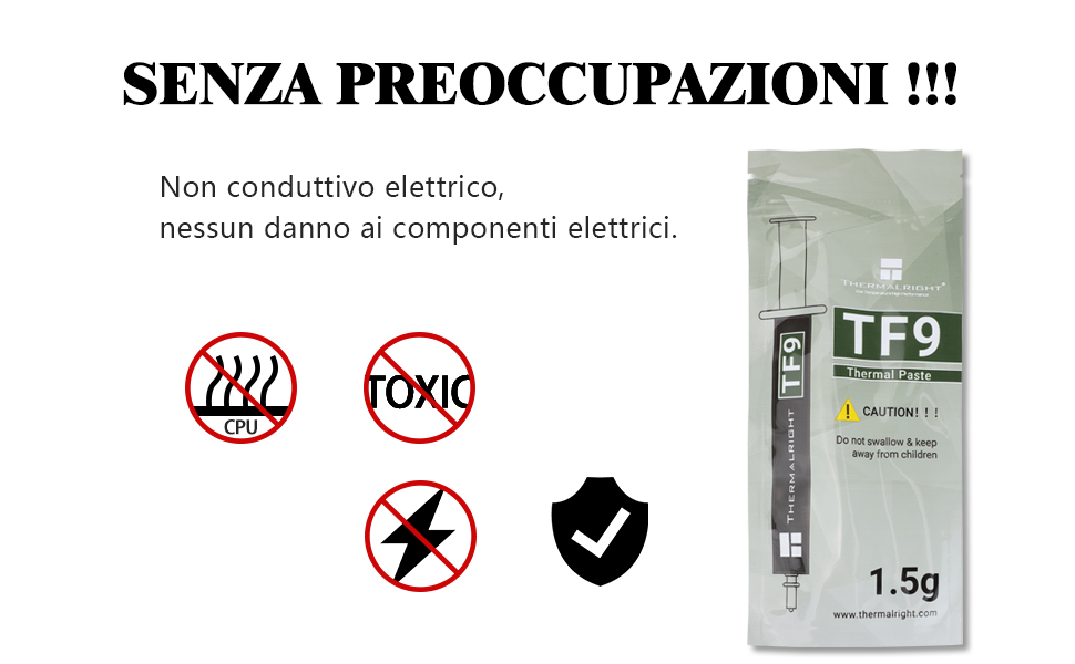 Thermalright TF9 1,5 g Pasta Termica per dissipatore di Calore ad Alte Prestazioni a Base di ...