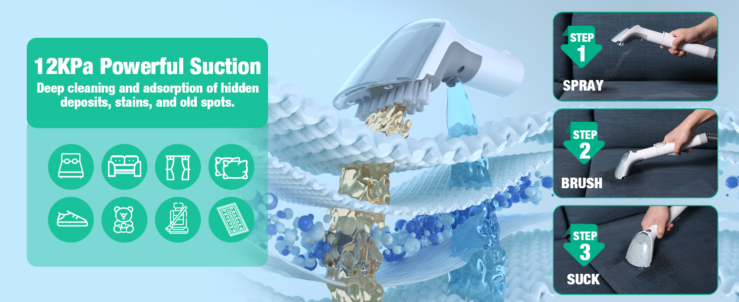 HAUSHOF Portable Carpet Spot and Upholstery Cleaner, Lightweight Deep ...