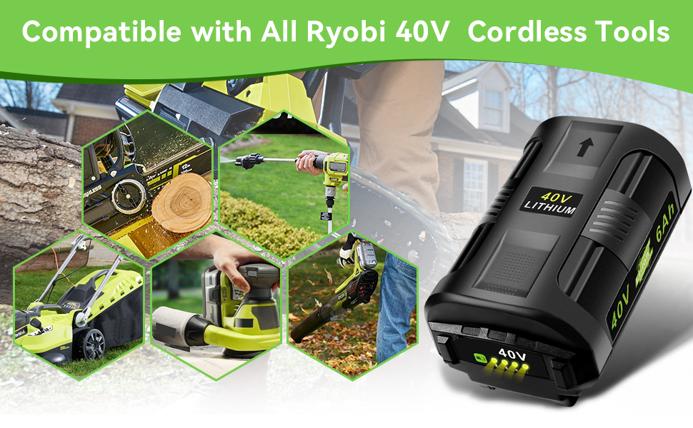 Amazon.com: MAFACBAC 6Ah 40V Lithium Battery: Replacement for Ryobi 40 Volt Battery OP40401 ...