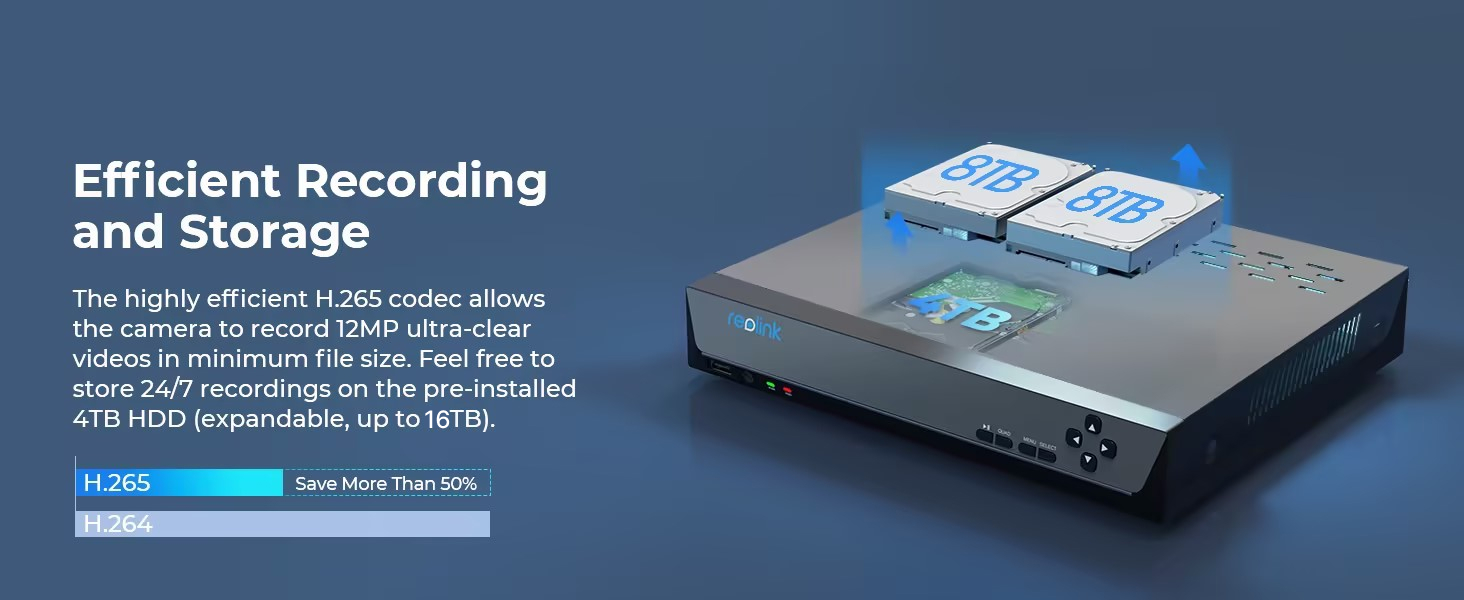 REOLINK 12MP POE Security Camera System, 8pcs H.265 12MP IP PoE Camera Surveillance Exterieur ...