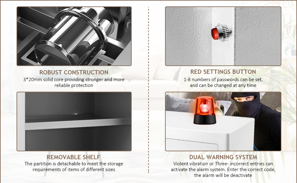 Riddost Fireproof Safe Box, 1.2 Cubic Feet Security Box Digital ...