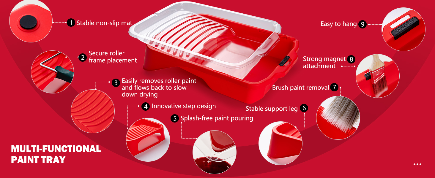 Amazon.com: Mister Rui 9 Inch Paint Tray with Liner, 21 Pack, Sturdy Plastic Paint Tray with 20 ...