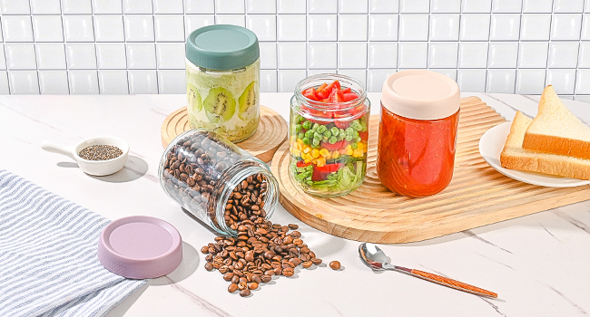 Amazon.com: Xileanalee Overnight Oats Containers with Lids 6 Pack-16 Oz Mason Jar with Lids ...