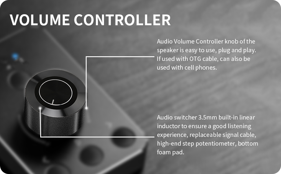 3.5mm Audio Adjuster, Mini Active Volume Control Knob, Volume ...