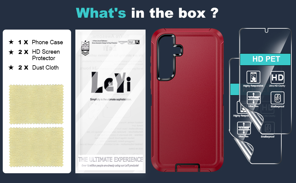 Amazon.com: LeYi for Galaxy A35-5G Phone Case: Samsung A35 5G Case with 2 Pack HD Screen ...