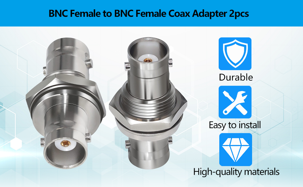 Amazon.com: TUOLNK BNC Bulkhead Coax Connector, BNC Female to Female Panel Mount Coax Adapter ...