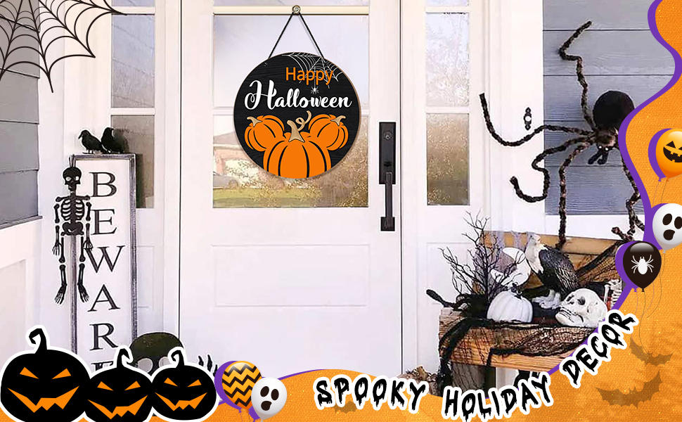 Amazon.com: Halloween Mouse Decorations Door Hanging Sign, Round ...