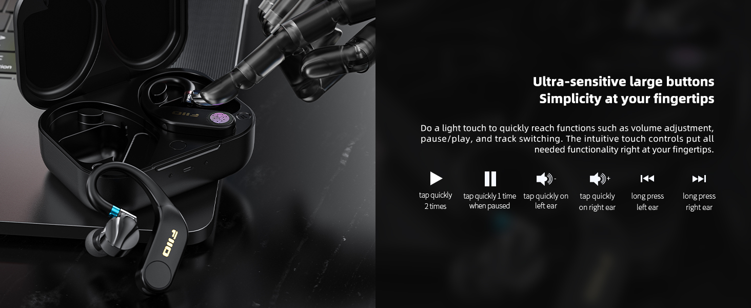 Amazon.com: FiiO UTWS5 2025 True Wireless Bluetooth Earbuds Hook & Headphone Amp for IEMs ...
